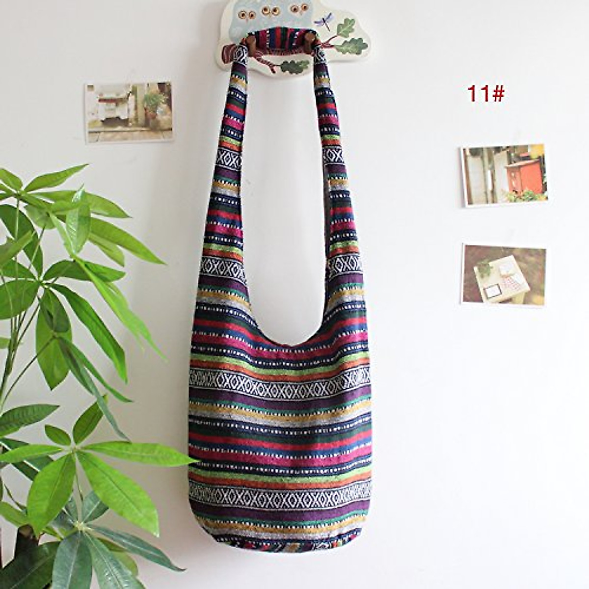 MOLLYGAN Women's Folk Style Canvas Sling Shoulder Bag Crossbody Bag Hobo (Color 4)