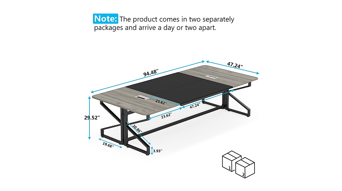 Tribesigns 8FT Conference Table for Meeting Rooms and Offices