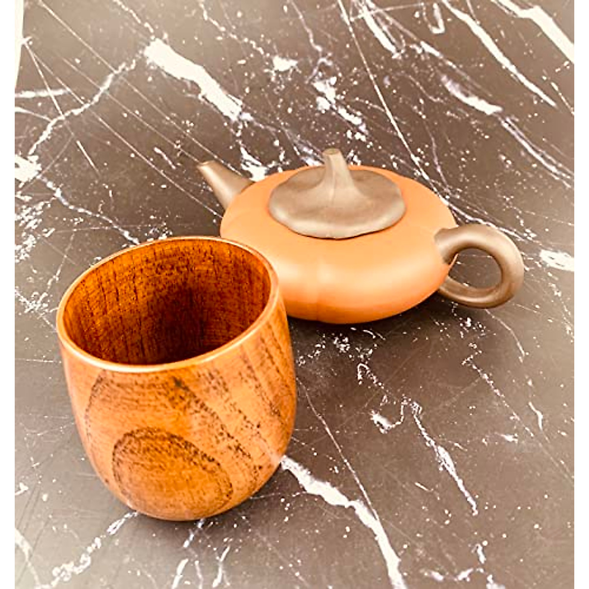 JapanBargain , Wooden Tea Cup Water Coffee Mug Japanese Zen Style Teacup 4 ounce 120ml, Pack of 2