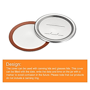 uxcell Canning Lids, 72pcs - Tinplate Split-Type Mason Jar Lid, Regular Mouth with Date Leak Proof Fits Storage Cover (Silver)