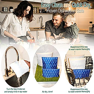 Reusable Sandwich Snack Bags for kids Urban Green, Sandwich bags zipper dishwasher safe, snack pouch bag cloths, Lunch Bags, BPA Free, 5 pack, Dinosaur snack Bags, Toiletry Makeup Bag