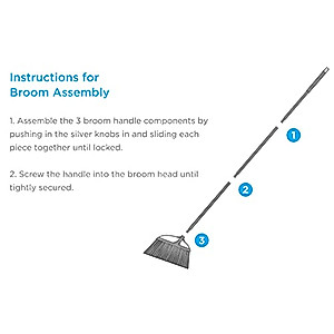 Radley & Stowe Angle Broom & Dustpan Set with Dual-Textured Bristles (Grey)