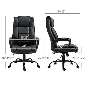 Vinsetto Ergonomic Massage Office Chair, High Back Executive Desk Chair with 6-Point Vibration, Adjustable Height, Swivel Seat and Rocking Function, Black