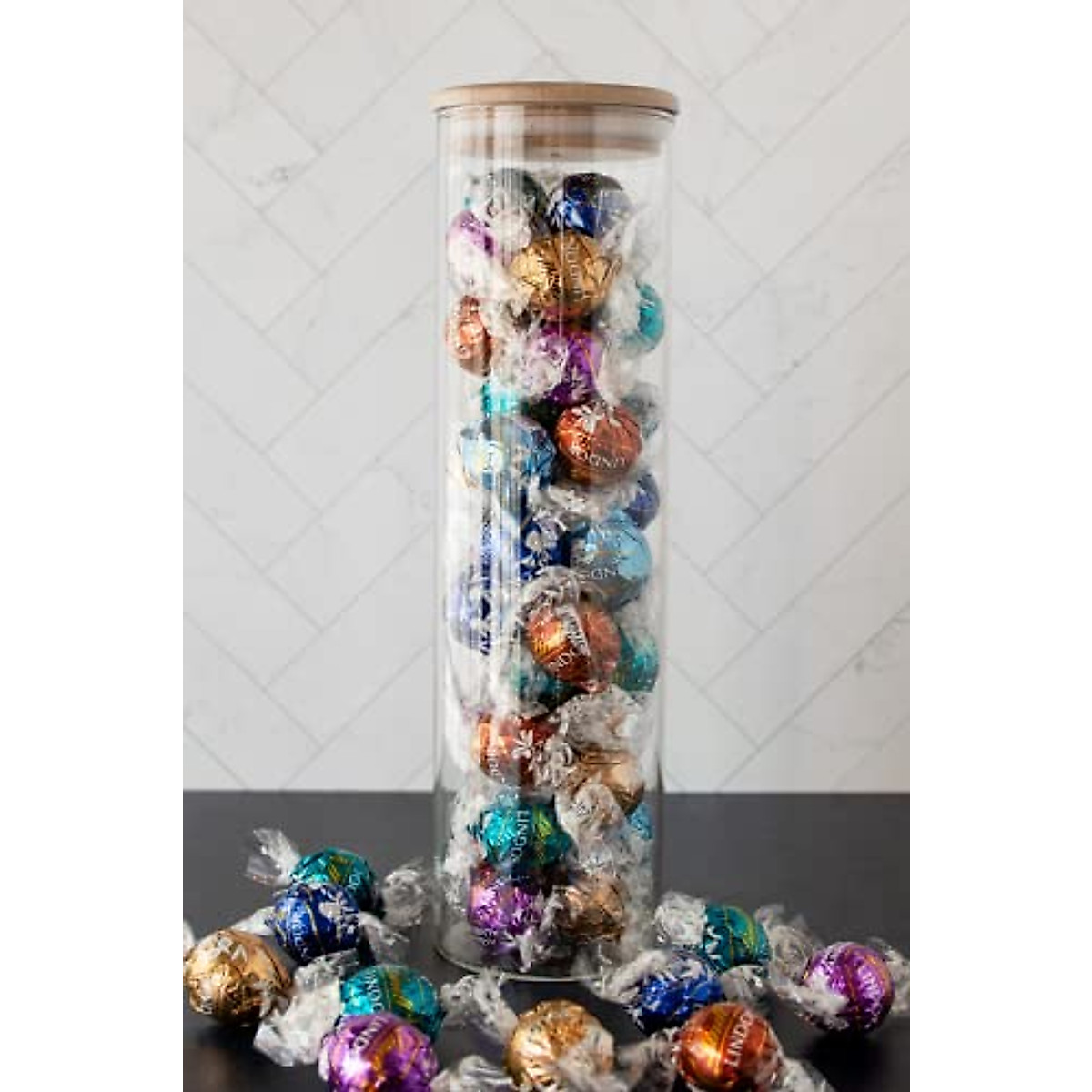 Cestari Pasta Storage Jars: Spaghetti Container Glass Pasta Jar with Bamboo Lid, Airtight Dry Food Storage Kitchen Canister for Pasta, Spaghetti, Macaroni, Rotini, Noodles, Candy, and More