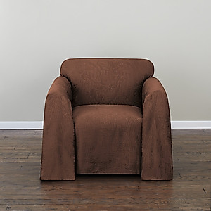 Stylemaster Alexandria Chair Furniture Throw – 70"x90" Jacquard Matelassé Couch Cover, Decorative & Durable, Chocolate