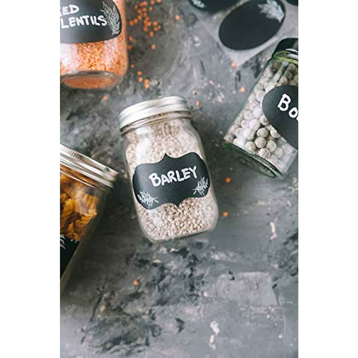 Inspired Designs Floral Chalkboard Label Stickers with 2 Chalk Pens - 120 Pcs Multi-Purpose Chalk Sticker Labels for Storage Bins, Spice Jars - 3.5”x2” Reusable Waterproof Pantry Labels for Organizing