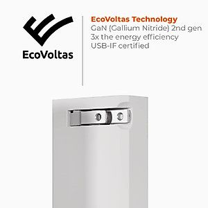 Eggtronic PAWH65 Sirius Compact Portable AC 65 Watt Universal Smart Electronic Device USB Adapter Wall Charger, White