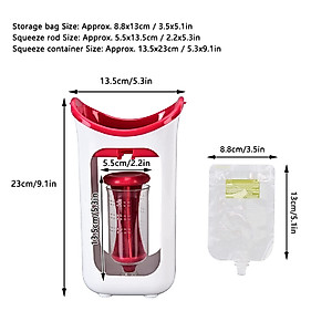 BORDSTRACT Reusable Baby Food Pouches, BPA Free Semi Solid Food Pouch Filling Station for Homemade Organic Baby Toddlers Kids Food (Red)