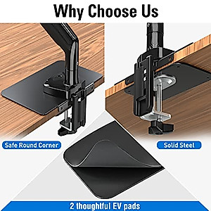 MOUNTUP Quad Monitor Desk Mount with Desk Reinforcement Plate