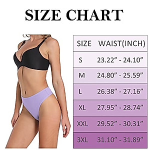 Umiehary 6 Pieces Ribbed Cotton Women High Cut Stretch T Back Thongs Active Panties Size XLarge