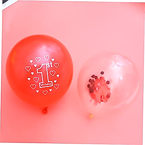 Abaodam 10pcs 1st Birthday Latex Balloon Number 1 Balloon One Party Balloons Bouquet Balloons for Kids Wreath Decor Baby 1 Month Balloon One Birthday Balloons Happy Birthday Child Filling