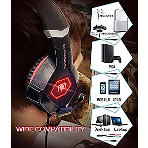 SVYHUOK PS4 Gaming Headset with Mic, Stereo 2019 Latest Lightweight Over-Ear Headphone for Games, Stereo Surround with Noise Cancelling 3.5mm Jack for PC Laptop