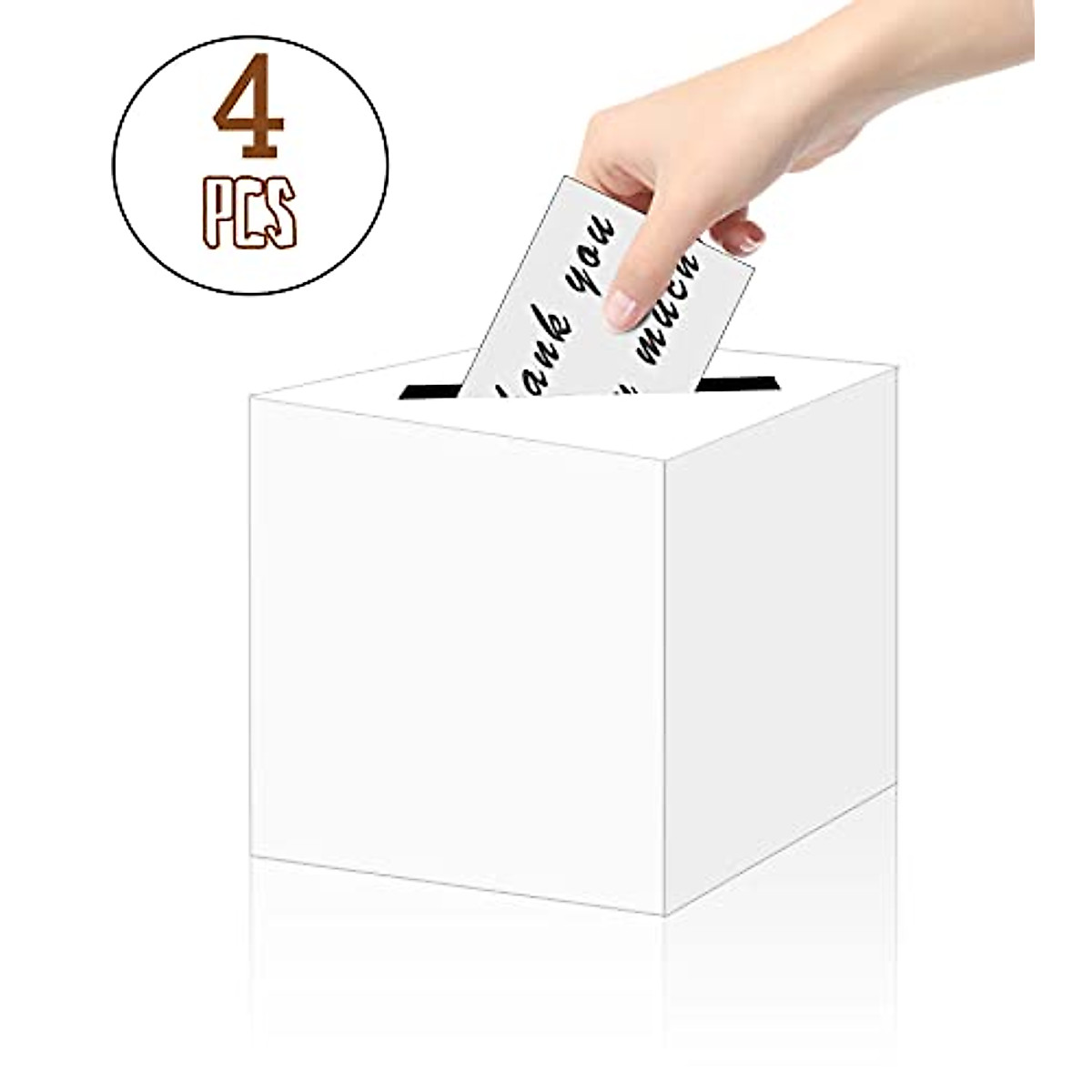 SietDESEO 4 Pack White Money Box Card Box Holder for Wedding Party Birthday Baby Shower Bridal Shower Raffle Ticket