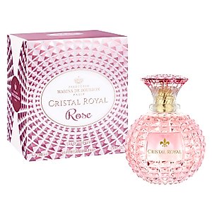 Princesse Marina de Bourbon Cristal Royal Rose Eau de Parfum for Women - Opens with Rose, Lemon and Pear - Blended with Peach, Freesia and Violet - For Joyful and Radiant Ladies - 3.4 oz