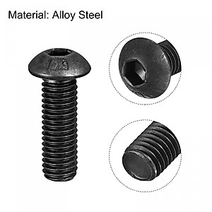 uxcell M8x25mm Hex Socket Button Head Cap Bolts Screws Alloy Steel 20pcs
