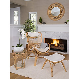 KOUBOO Rattan Loop Lounge Chair with Seat and Head Cushion, Natural Color, Large,