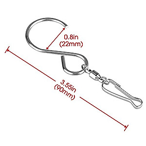 SINGARE Swivel Clip Hanging Hooks Stainless Steel for Hanging Wind Spinners Wind Chimes Crystal Twisters Party Supply-12 Pack (Swivel Hooks)