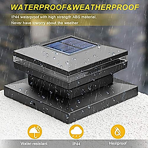 Solar Post Cap Lights, Waterproof Outdoor Post Cap Light for Fence Deck or Patio,Fit 4x4,6x6 Wooden Post,4 Packs