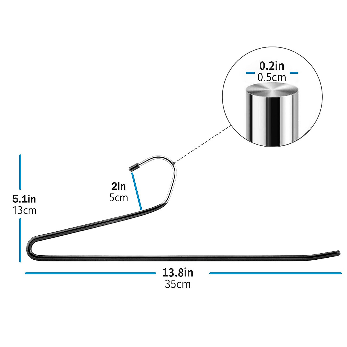 Corodo Pants Hangers, 20 Pack Non Slip Metal Pants Hangers Space Saving, Rubber Coating Short Neck Hangers