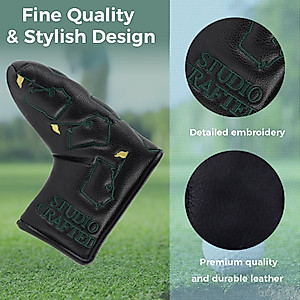 Studio Crafted Augusta Georgia Magnetic Closure Golf Blade Putters Headcover (Black)