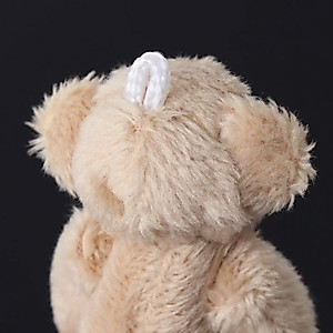 CheeseandU 12Pcs 6CM Plush Small Joint Teddy Bear Bulk Stuffed Animal Toys Wedding Gift Box Doll Toy for Birthday Cake Wedding Decorations Party Favors Supplies Bag DIY Accessory,White&Beige&Brown