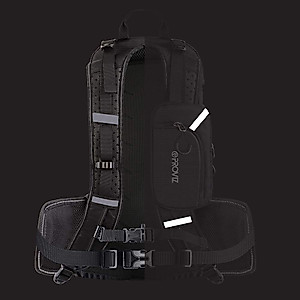 Proviz REFLECT360 Reflective Touring Backpack 20L, Multi-Use Sports Hi Viz Rucksack Bag Hi Visibility, Black