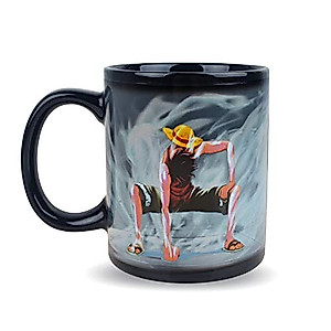 BeneU One Piece Luffy Changing Coffee Mug Heat-Sensitive Reactive Ceramic Cup