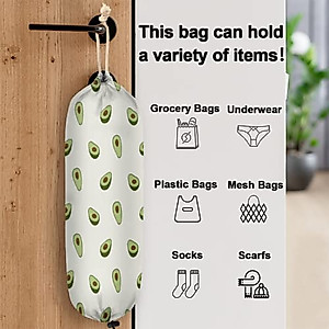 Fruit Avocado Plastic Bag Holder, Avocado Pattern Grocery Bag Storage Holder Hanging Garbage Shopping Bag Trash Bags Organizer for Kitchen Home