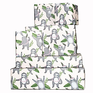 CENTRAL 23 - Sloth Wrapping Paper - 6 Gift Wrap Sheets - Fun GiftWrap for Men Boys Teenagers - Birthday - Made in the UK - Recyclable