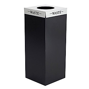 Safco Products 2990WA Square-Fecta Recycling Receptacle Lid, Waste (for use with Public Square Base Sold Separately), Silver