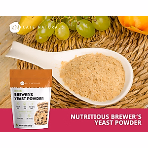 Brewers Yeast Powder for Lactation to Boost Mother's Milk - Kate Naturals. Brewer's Yeast Powder for Lactation Cookies. Gluten Free & Non-GMO Lactation Supplement. Edible for Dogs & Ducks (12oz)