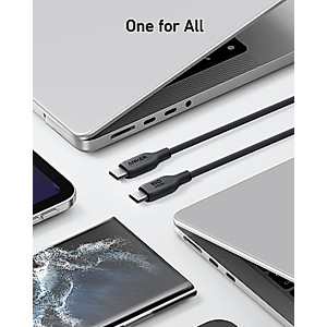 Anker 543 USB C to USB C Cable (100W 6ft), USB 2.0 Bio-Based Charging Cable USB-C to Lightning Cable, 541 Cable (6ft), MFi Certified, Bio-Based Fast Charging Cable (Phantom Black)