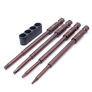 LCX Racing 4pc 1/4" Metric Hex Bit Set, Electric Screwgun, Power Drill RC Hobby RC Model RC Truck (1.5 2.0 2.5 3.0mm)