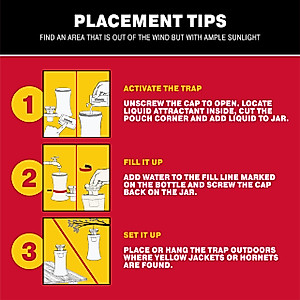 Catchmaster Yellow Jacket, Hornet, & Wasp Trap Jar 2-Pk, Reusable Bug Catcher with Attractant, Outdoor Flying Insect Trap, Wasp Killer Bug Trap, Pet Safe Pest Control for Backyard, Patio, & Shed