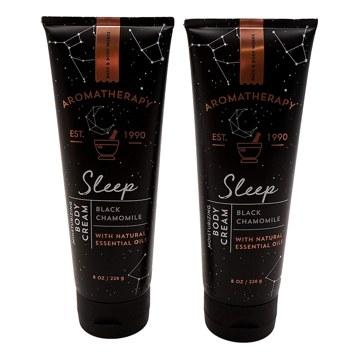 Bath and Body Works 2 Pack Aromatherapy Sleep Black Chamomile Body Cream. 8 Oz