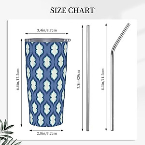 Yaxongx 20oz Tumbler Unique Geometric Double Wall Vacuum Insulated Coffee Mug with Lid and Metal Straw Brush Reusable Stainless Steel Water Bottle Travel Cup Gifts for Car Ice Drinks Hot Beverage