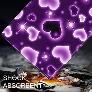 Case for Samsung Galaxy Tab A8 10.5 Inch 2022 Model (SM-X200/X205/X207), Galaxy Tab A8 10.5 inch Tablet Cover, Slim Folding Stand Cover with Auto Wake/Sleep, Purple Heart Balloon