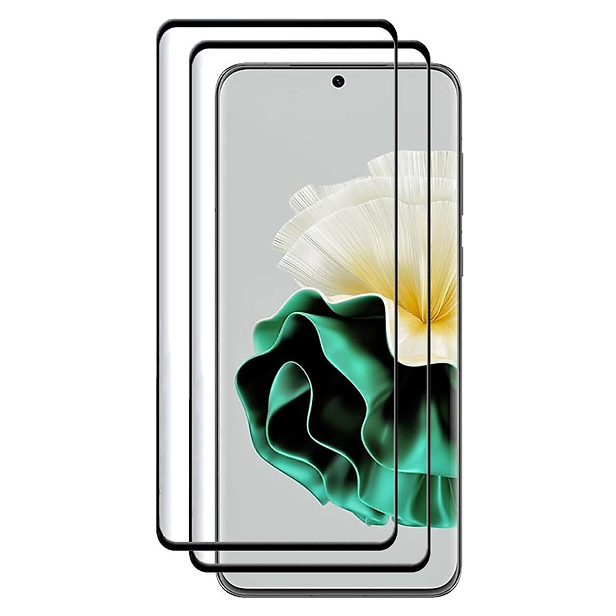 AISELAN for Huawei P60 3D Curved Screen Protector, [2 Pcs] 3D Full Coverage HD Clear Anti-Scratch Easy Installation Screen Tempered Glass for P60 / P60 Pro / P60 Art (6.67-inch) 2023