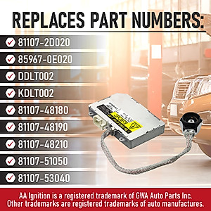 HID Ballast with Ignitor - Headlight Control Unit Module - Replaces 85967-0E020, 81107-2D020, DDLT002, KDLT002 - Compatible with Toyota & Lexus Vehicles - Prius, Avalon, Sienna, ES300, ES330, LS430