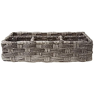 Whitmor Split Rattique 4 Section Tray Gray Wash