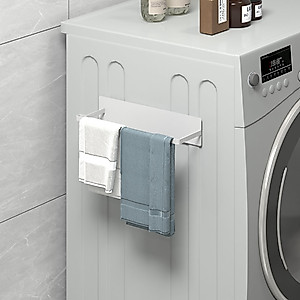 Magnetic Hanger Organizer, Thipoten 2Pack Hangers Holder for Dryer/Washing Machine, Holding up to 30 Velvet/Wire/Plastic Hangers, Perfect Space Saver for Laundry Room (2, White)