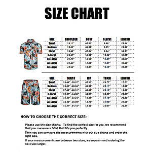 TUNEVUSE Men Hawaiian Shirt and Short Set 2 Picece Beach Outfit Summer Tropical Floral Print Matching Luau Short Suits Flower Print Light Blue XX-Large
