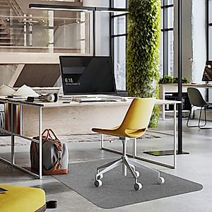 Vicwe Chair Mat for Hardwood Floors Only, 4MM Thick, 47" x 35" Office Home Floor Protector Mat, Multi-Purpose Chair Mat for Home/Office (Light Gray)