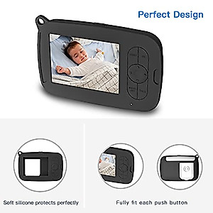 VOMENC Silicone Case for Infant Optics DXR-8 Video Baby Monitor 3.5" Display Only (Not Compatible with DXR-8 PRO)(Black)