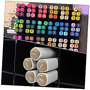 NUOBESTY Home Plastic Grids Hole Household Desk Organizer Pencils Storage Display Accessories - Eyeliner Art Shelf Multi-slot Brushes Cosmetic Container Pen -grid Black Stationary Paint