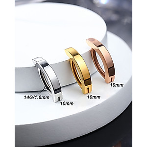 Melighting 14G Belly Clicker Hoop Stainless Steel 316L Belly Button Rings for Women Reverse Curved Belly Rings Clicker Belly Piercing Hoop for Women