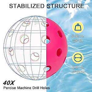 MYKUJA 12Pack Outdoor Pickleballs|Pink Pickleballs Balls USAPA Approved |Pickleballs Outdoor Balls|Pink Pickle Ball Outside|Pickleball Balls for Outdoor Play