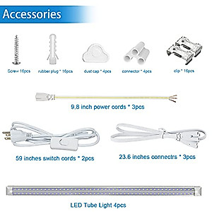 SHOPLED 5FT LED Shop Light, 45W 5850LM 6000K Cool White, V Shape, 5 Foot LED Linkable Ceiling Lights T8 LED Tube Lights Fixture, LED Shop Lights for Garage, Workbench, 4 Pack