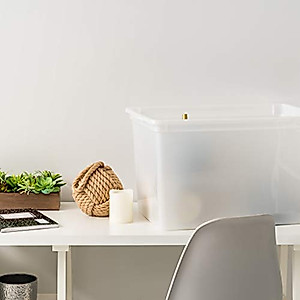 IRIS USA 68 Qt. Plastic Storage Container Bin with Latching Lid, 6 Pack, Stackable Nestable Box Tote Closet Organization School Art Supplies Towels Blankets Comforters Sleeping Bags - Pearl