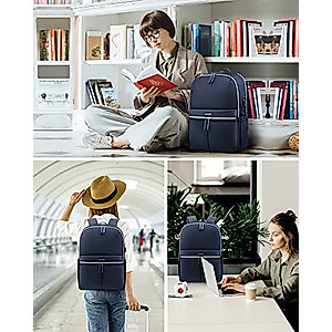 LOVEVOOK Laptop Backpack Women, Stylish Bagpack with USB Charging Port, Travel Notebook Backpack fits 15.6" Computer, for College Work Commute, Blue…